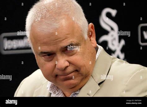 Chicago White Sox Manager Rick Renteria Listens To A Question During