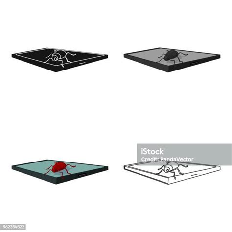 컴퓨터 바이러스는 흰색 배경에 고립 된 만화 스타일에서 아이콘 해커와 해킹 기호 스톡 벡터 웹 그림 개념과 주제에 대한 스톡 벡터 아트 및 기타 이미지 Istock