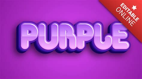 Editable 3d Text Effect Purple Gradient Font Generator