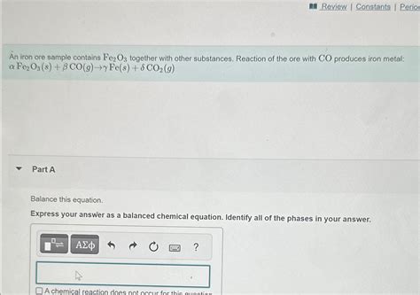 Solved Review Nconstants Nperior Nan Iron Ore Sample