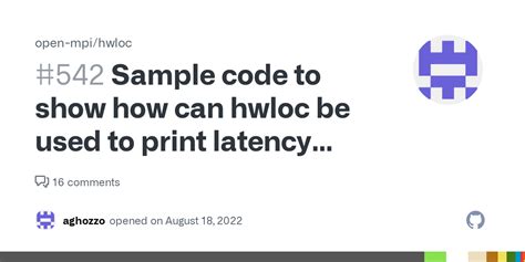 sample code to show how can hwloc be used to print latency bandwidth