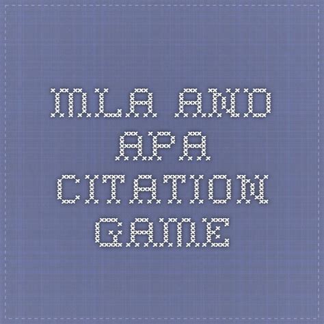 Citation Game Home Page APA And MLA Citations Research Paper Introduction Mla Citation