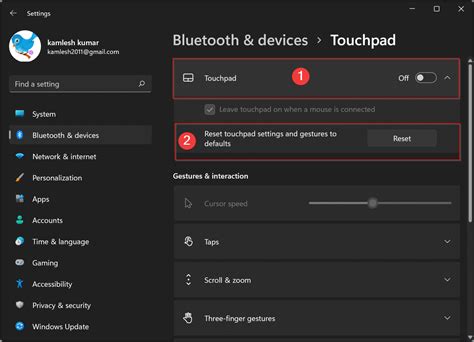 Disable Touchpad Windows 11