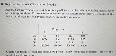 Solved 3 Refer To The Dataset Q3 Posted On Moodle Assume