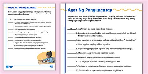 Ayos Ng Pangungusap Activity Sheet Grades 2 6 Twinkl Ph