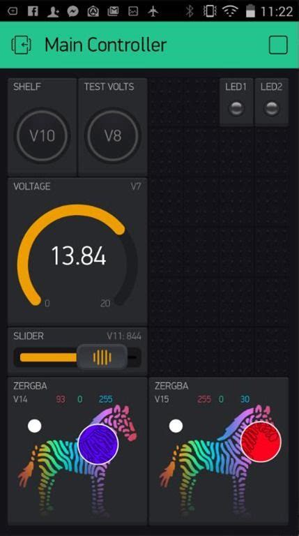 The Control Panel For An App That Is Showing Different Colors And Patterns On It Including Zebra