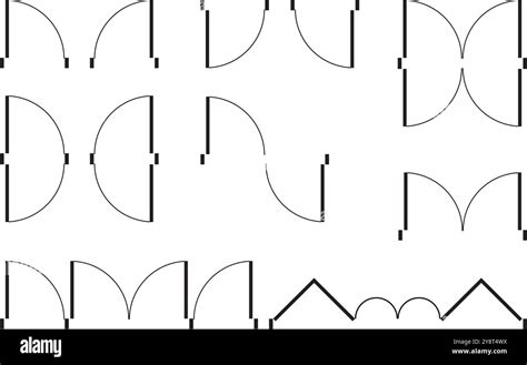 Set Of Door Icons For Floor Plan Entrance And Exit Signs For Architecture Floorplan In Top View