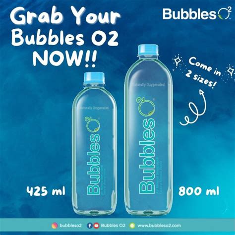 Bubbles O2 Oxygenated Mineral Water 425ml 800ml Lazada