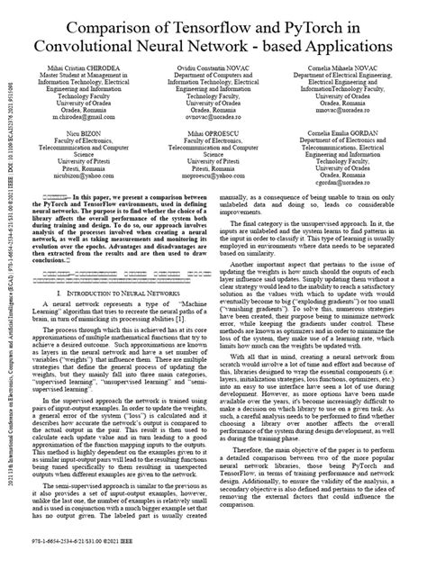 Comparison Of Tensorflow And Pytorch In Convolutional Neural Network
