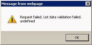Ajay Dhole S SharePoint Blogs Request Failed List Data Validation Failed Undefined