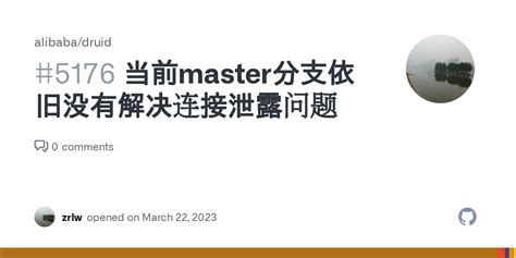 当前master分支依旧没有解决连接泄露问题 · Issue 5176 · Alibabadruid · Github