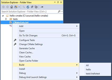 CMake Support In Visual Studio 2017 Whats New In The RC 2 Update C Team Blog