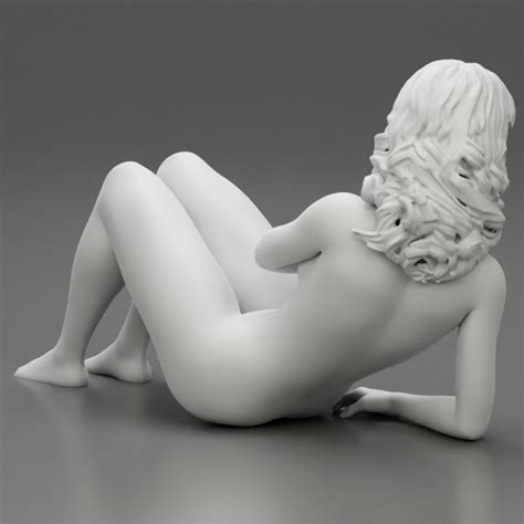 D Printable Naked Woman Covering Breasts Pose By DGeschaft Miniatures Figures
