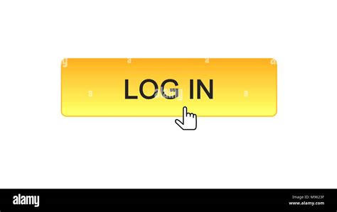 Log In Web Interface Button Clicked With Mouse Cursor Orange Color Application Stock Footage