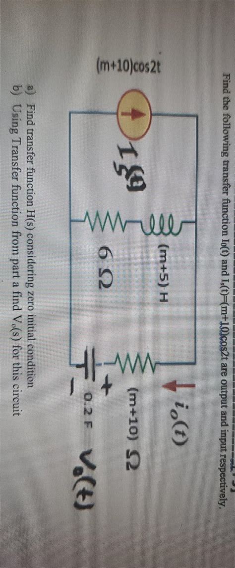 Solved Find The Following Transfer Function Io T And Chegg