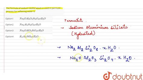 Zeolite Formula The Formula Of Sodium Zeolite Which Is Used In