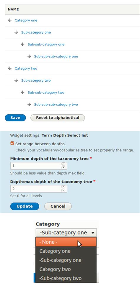 Taxonomy Depth Widget Drupal Org