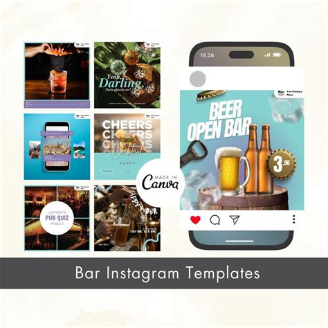 Bar Instagram Templates Engagement Posts Canva Editable Instagram Post