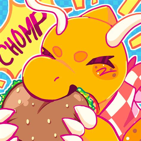 Kingsillyspace Dragonite Nintendo Pokemon Antennae Blush Burger