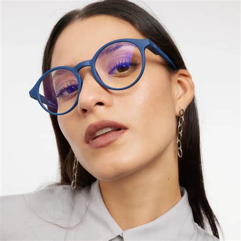 Navy Blue Le Marais Glossy Glasses Myza
