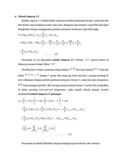 Integrasi Numerik Metode Simpson Dan Romberg Pdf