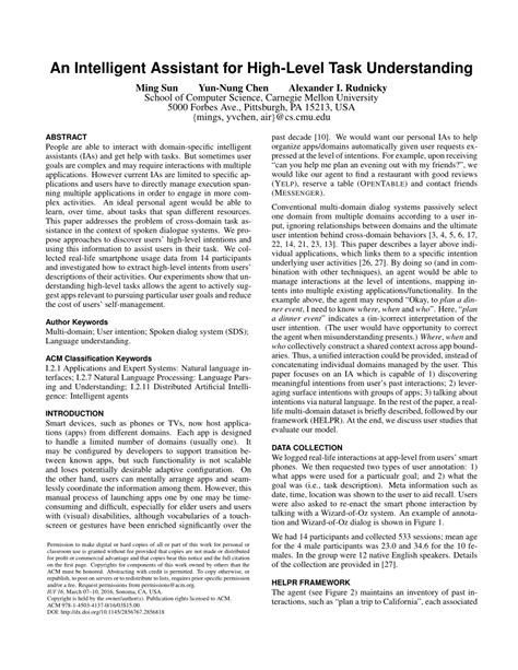 Pdf An Intelligent Assistant For High Level Task Understanding