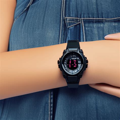 Beautiful Sexy Supermodel Wearing A Digital Watch Creative Fabrica