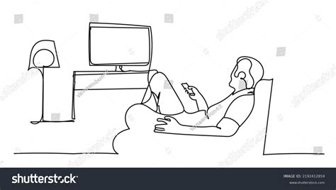 Watching Tv One Line Stock Vectors And Vector Art Shutterstock