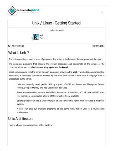 Unix Linux Getting Started Pdf Pdf Unix Operating System