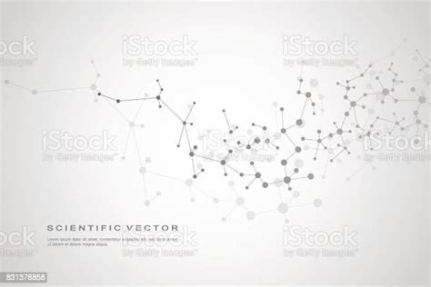 구조 분자 Dna와 신경 점 유전과 화학 화합물으로 연결 된 선 벡터 일러스트 레이 션 Dna에 대한 스톡 벡터 아트 및 기타 이미지 Dna 건강관리와 의술 과학