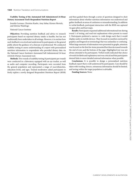 Pdf Usability Testing Of The Automated Self Administered 24 Hour