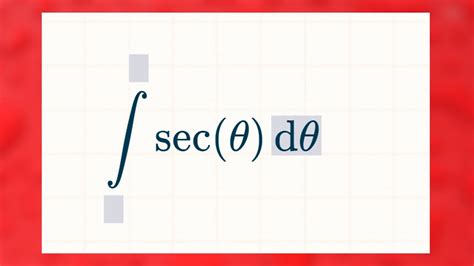 Integral Of Sec Theta Youtube