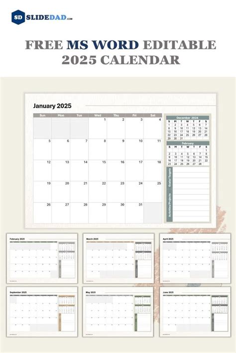 Free MS WORD Editable Monthly Calendar In Monthly Calendar Template Word Template