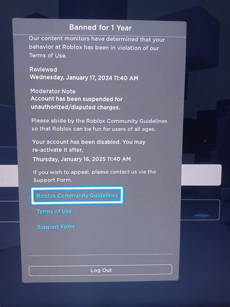 My Roblox Account Has Been Banned For A Year And I Dont Know Why R