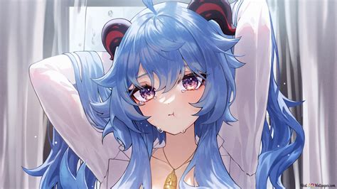 Sexy Girl Ganyu Alone At Her Room Genshin Impact K Wallpaper Download