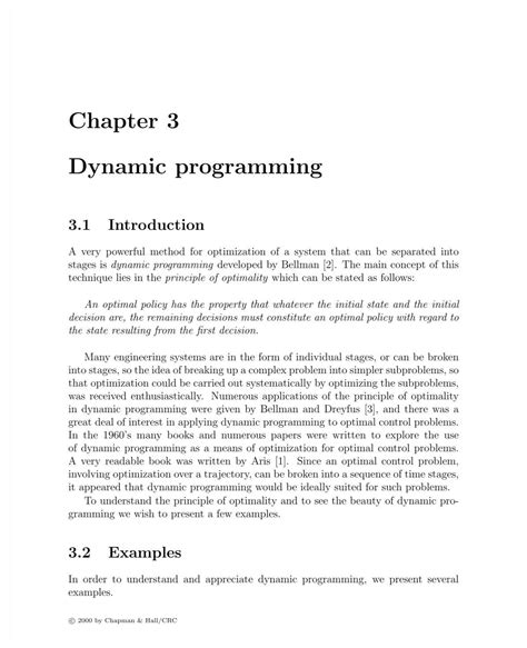 Chapter 3 Dynamic Programming Mechatronics