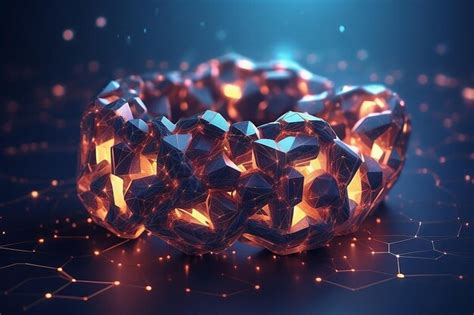 premium photo blockchain link network technology concept block chain