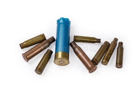 Spent Shotgun Shell 12 Gauge On A White Background Stock Image Image