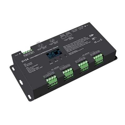 12 Kanałowy Sterownik Dekoder Dmx512 Rdm 12 24vdc 24x5a Msled