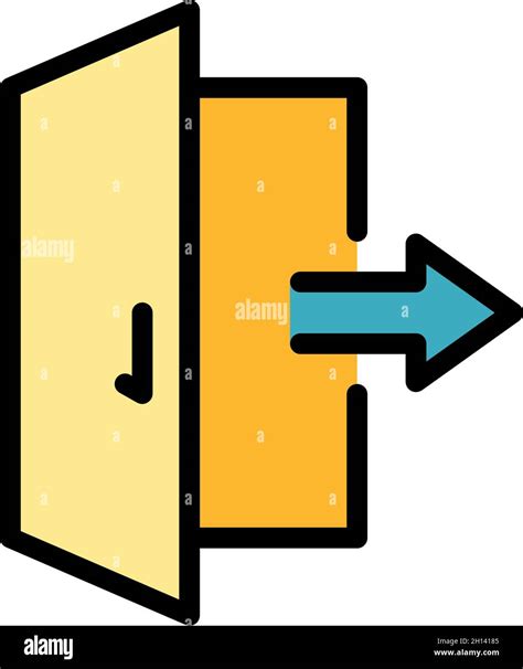 Exit Door Interface Icon Outline Exit Door Interface Vector Icon Color Flat Isolated Stock