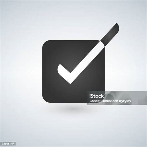 흰색과 검은색 체크 표시가 있는 밝은 확인란 아이콘입니다 벡터 일러스트 레이 션 0명에 대한 스톡 벡터 아트 및 기타 이미지 0명 동의 모양 Istock