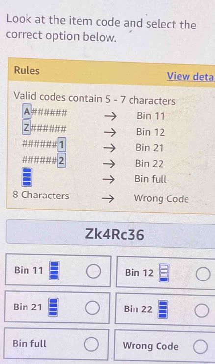 Solved Look At The Item Code And Select The Correct Option Below