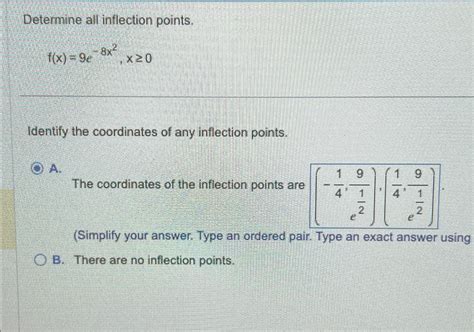 Solved Detemine All Inflection