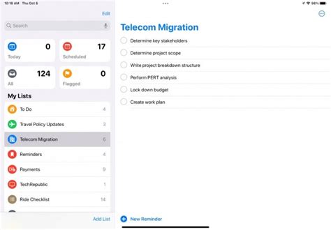 how to create and manage multiple reminders lists using apple devices