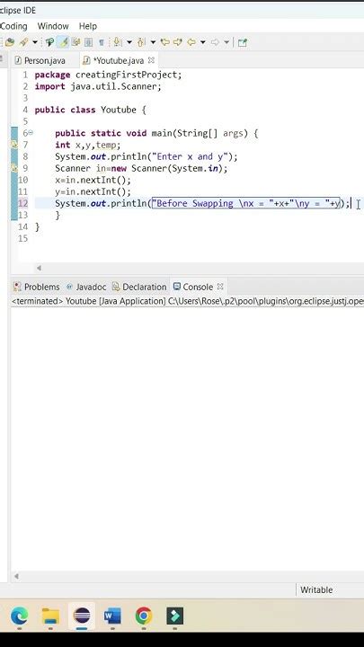 Java Program To Swap Two Numbers Java Youtube