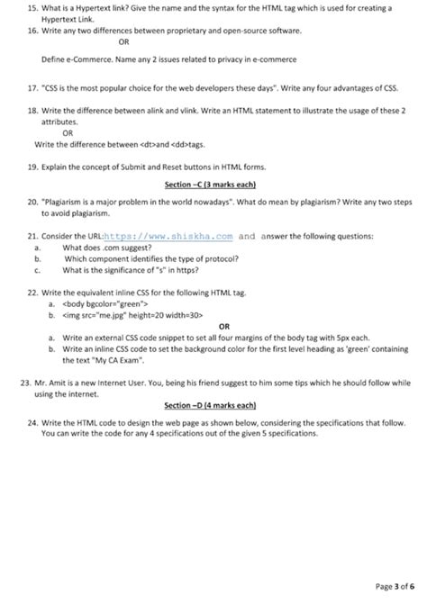 Cbse Class 10th Computer Applications Sample Paper 2022 23 See Photos Here