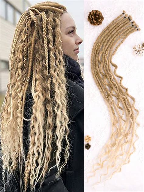 24inch Colored Dreadlock Flying Goddess Curls Extensions 24 Inch Dreads Set Synthetic Boho