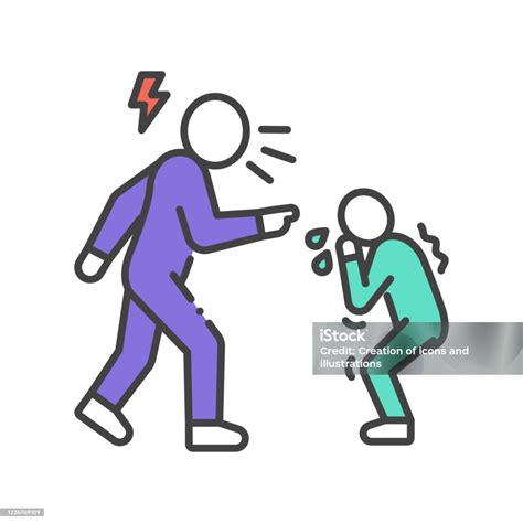 부모 괴롭히는 아이 색상 선 아이콘입니다 인권 아동 학대 가정에서의 폭력 웹 페이지 모바일 앱 버튼 로고에 서명합니다 편집 가능한 스트로크 아동 학대에 대한 스톡 벡터 아트