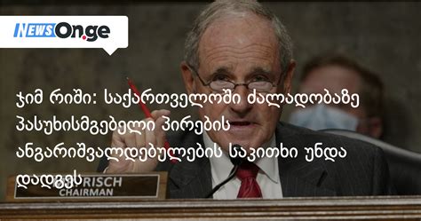 ჯიმ რიში საქართველოში ძალადობაზე პასუხისმგებელი პირების ანგარიშვალდებულების საკითხი უნდა დადგეს