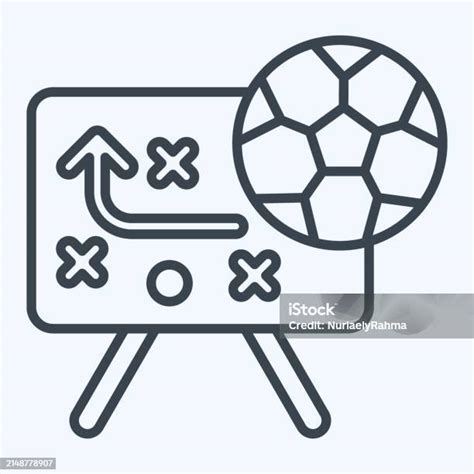 아이콘 전략 축구 기호와 관련이 있습니다 선 스타일 심플한 디자인 일러스트레이션 Championship에 대한 스톡 벡터 아트 및 기타 이미지 Championship